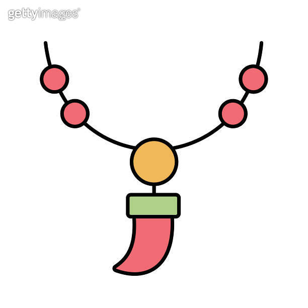 Jewellery pendant Outline with Colours Fill Vector Icon that can easily ...