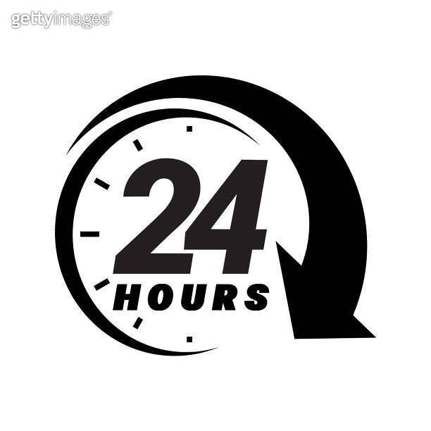 24 hours order execution or delivery service icons. (1499680694) 일러스트 ...