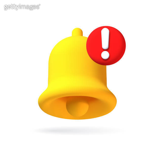 3D speech bubble icon with alert notice. (1789423194) 일러스트, 무료 일러스트 ...