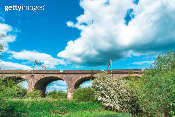Red brick train viaduct in the ribble valley. UK railway (1490737705 ...