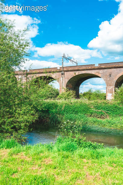 Red brick train viaduct in the ribble valley. UK railway (1713392787 ...