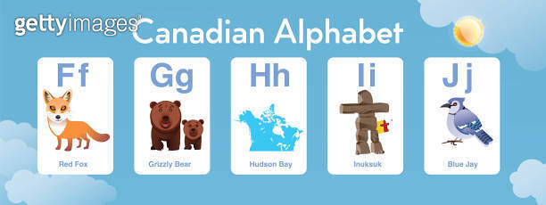 Canadian Alphabet F to J for Kids (1761686576) 일러스트, 무료 일러스트 - 게티이미지뱅크