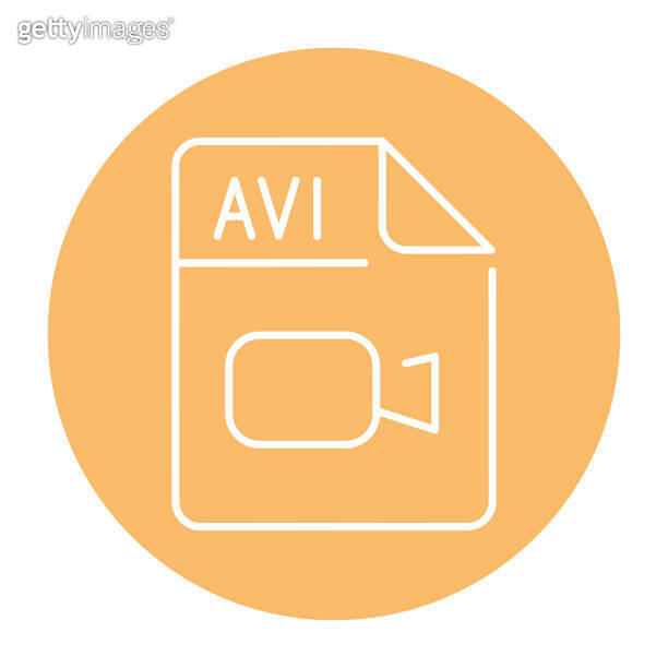 AVI file color line icon. Format and extension of documents (1750625377 ...