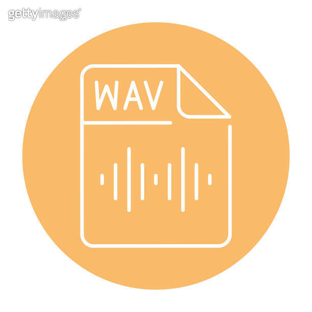 WAV file color line icon. Format and extension of documents 이미지 ...
