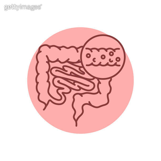 Ulcerative colitis black line icon. Autoimmune diseases (1763440336 ...