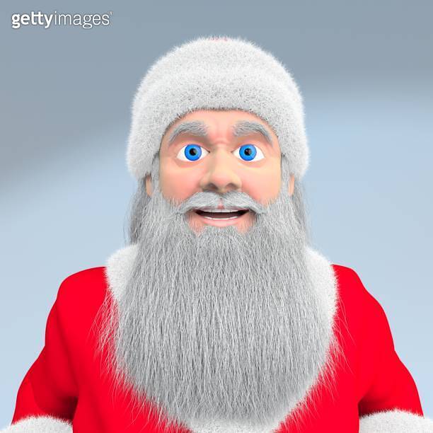 Santa Claus head cartoon character 3d render. santa claus face 3d ...