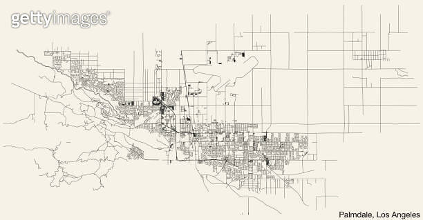 Street roads map of the CITY OF PALMDALE, LOS ANGELES CITY COUNCIL ...
