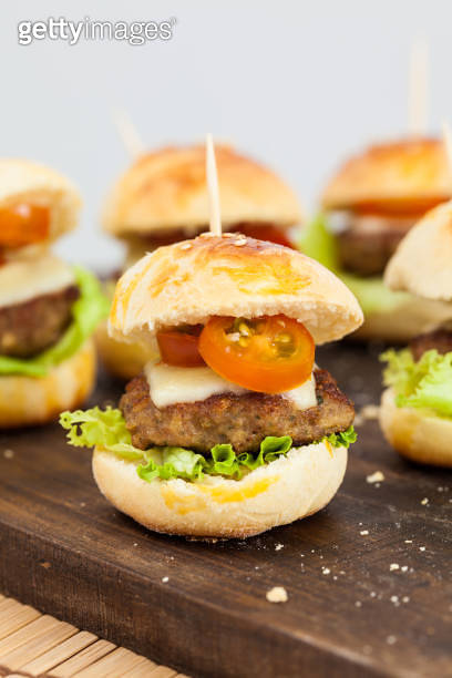 Ready to serve mini hamburgers. Step by step preparation of mini ...