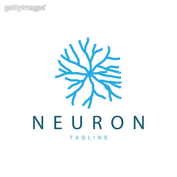 Neuron logo simple design network cel technology particles template ...