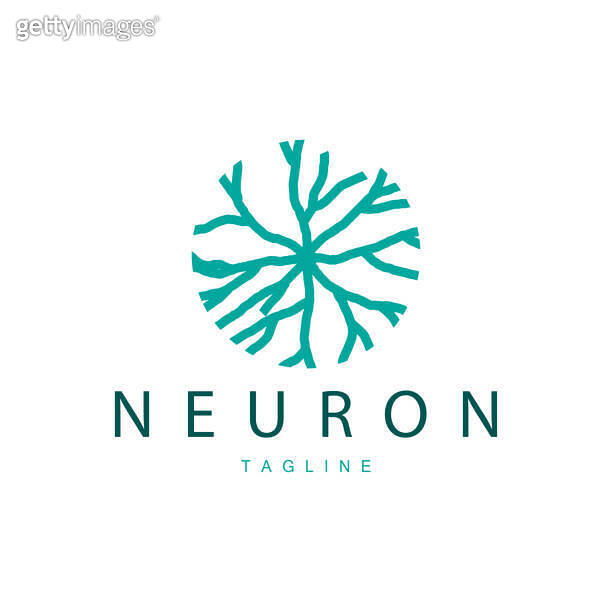 Neuron logo simple design network cel technology particles template ...