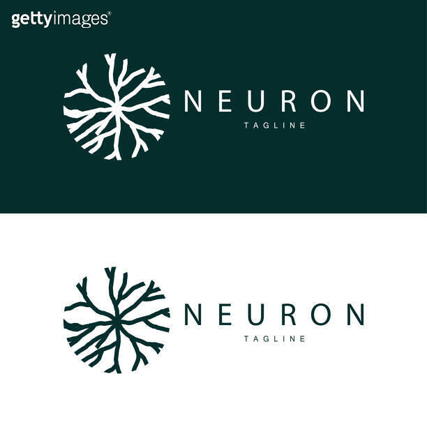 Neuron logo simple design network cel technology particles template ...