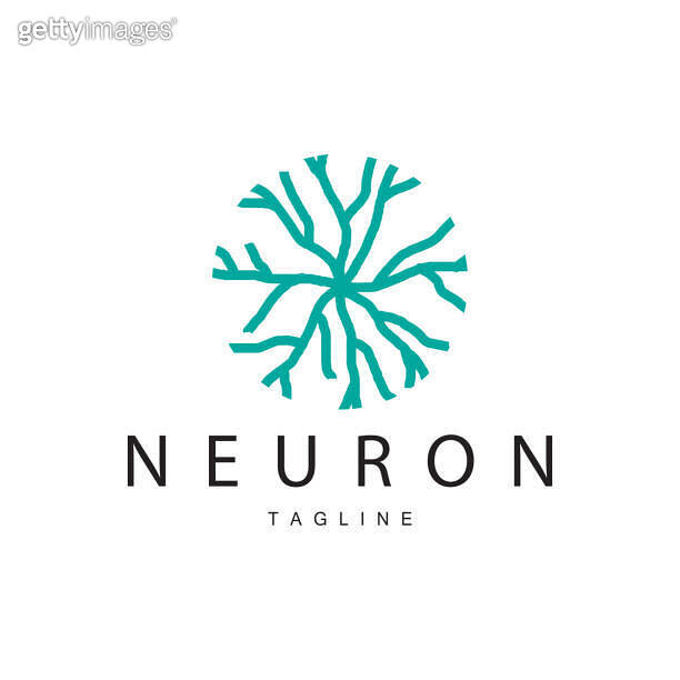 Neuron logo simple design network cel technology particles template ...