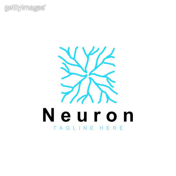 Neuron logo simple design network cel technology particles template ...