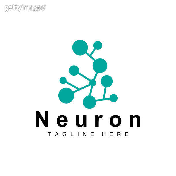 Neuron logo simple design network cel technology particles template ...