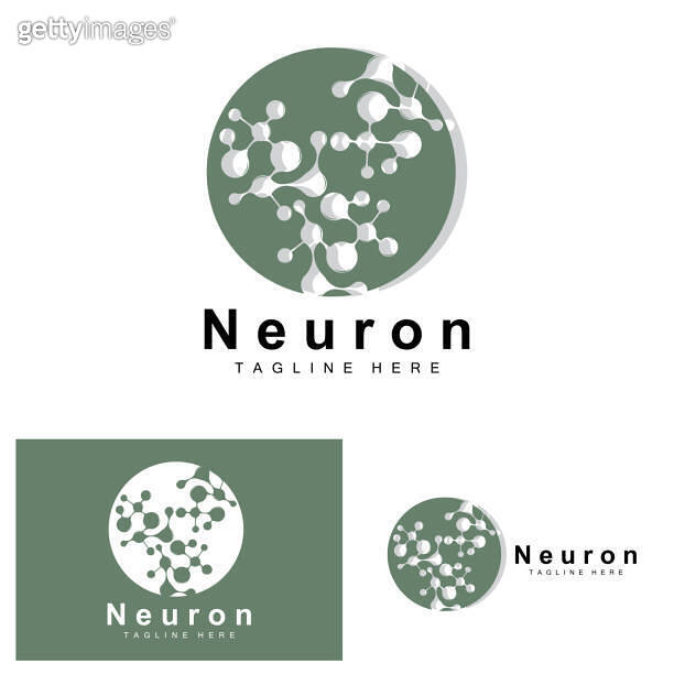 Neuron Logo Design Vector nerve cell illustration Molecular DNA health ...