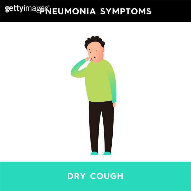 Vector illustration of a man who coughs covering his mouth with his ...