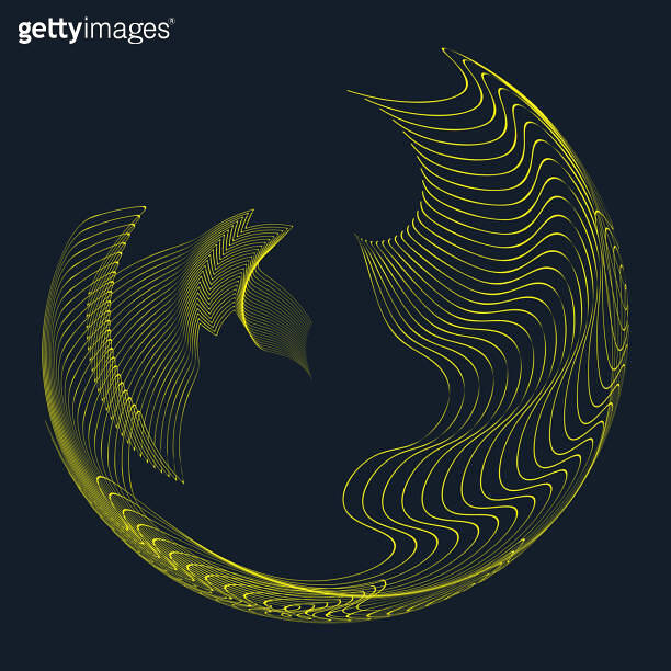 Vector line Wire-frame Model global sphere pattern data technology ...