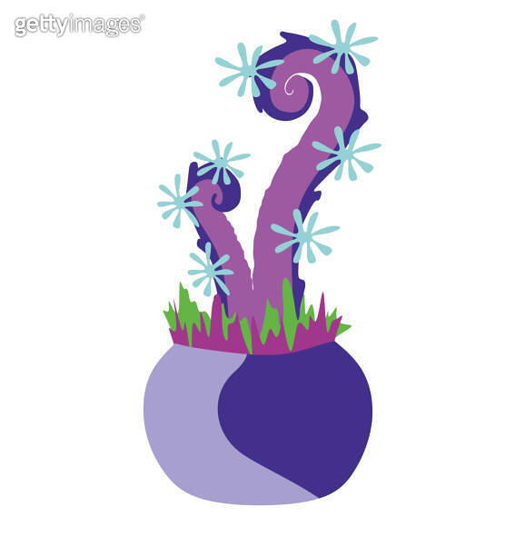 Cartoon scary carnivorous plant on white background. Vector Colorful ...