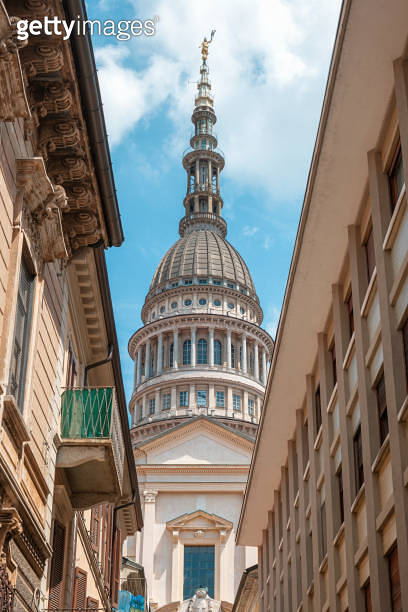 Perspective view of famous Dome of San Gaudenzio Basilica in Novara ...