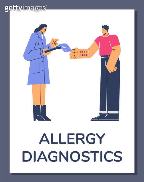 Poster or vertical banner about allergy diagnostics flat style 이미지 ...