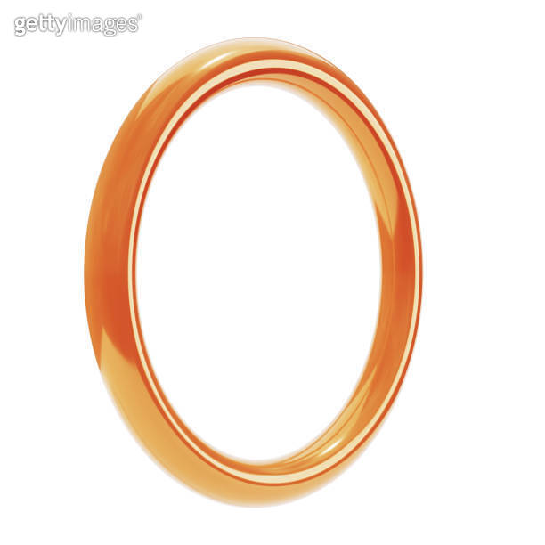 3d render shape metallic golden abstract ring. Glossy geometric ...