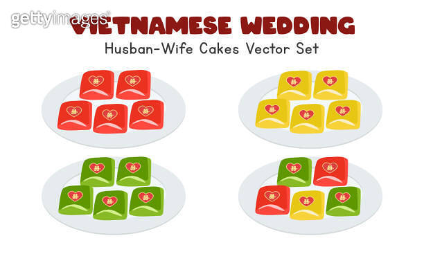 Vietnamese wedding Banh Phu The - Husband Wife Cakes clipart. Vietnam ...
