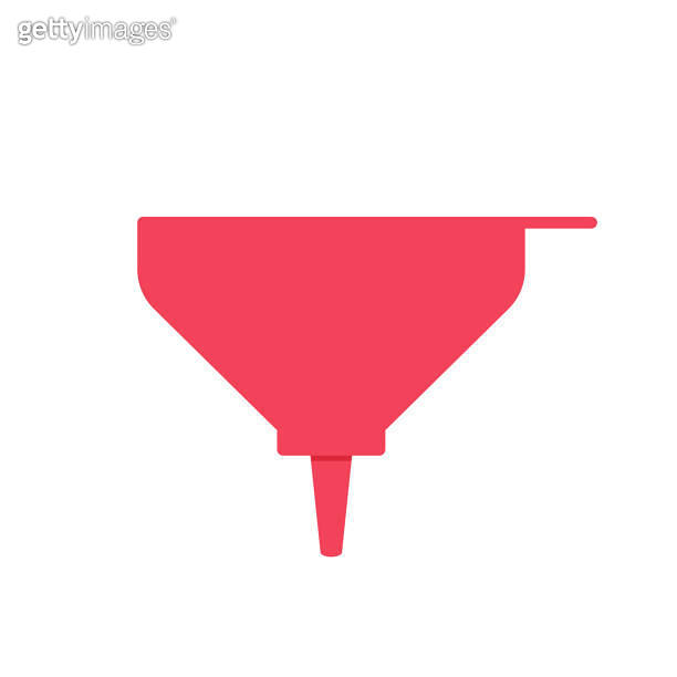 Plastic funnel clipart vector illustration. Simple red kitchen plastic ...