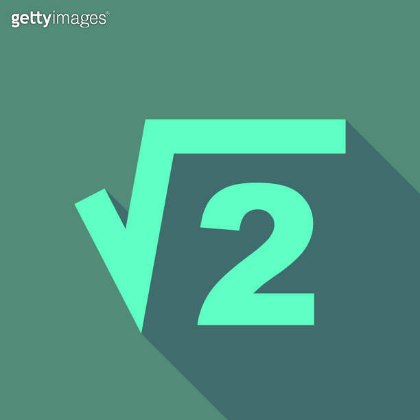 Square root of 2 flat icon with long shadow. Simple Math symbol icon ...