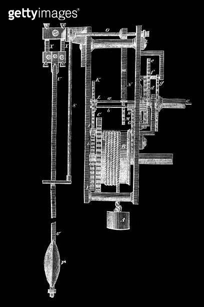 The inside of a pendulum clock seen from the side 이미지 (1493096961) - 게티 ...