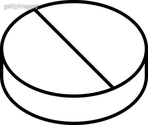 Divisible Tablet Isolated Sign Drawn with Black Line. Vector sign for ...