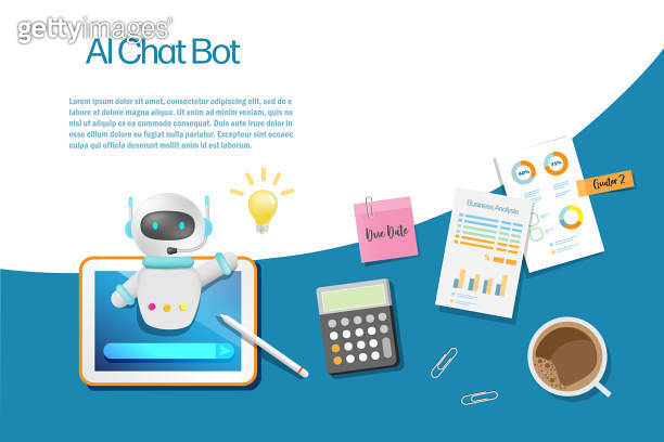 Ai Chat Bot On Smart Tablet On Working Desk Giving Smart Business Solution Idea And Assist Doing