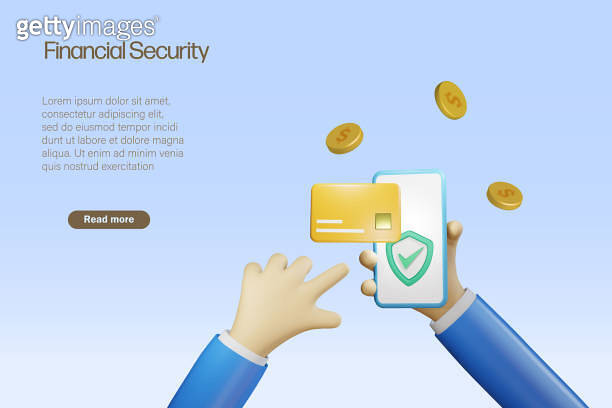 Financial security on digital banking and virtual bank. Businessman ...