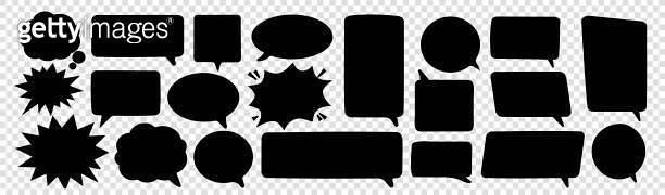 Speech bubble set. Comic speech doodle. Vector call-outs set ...