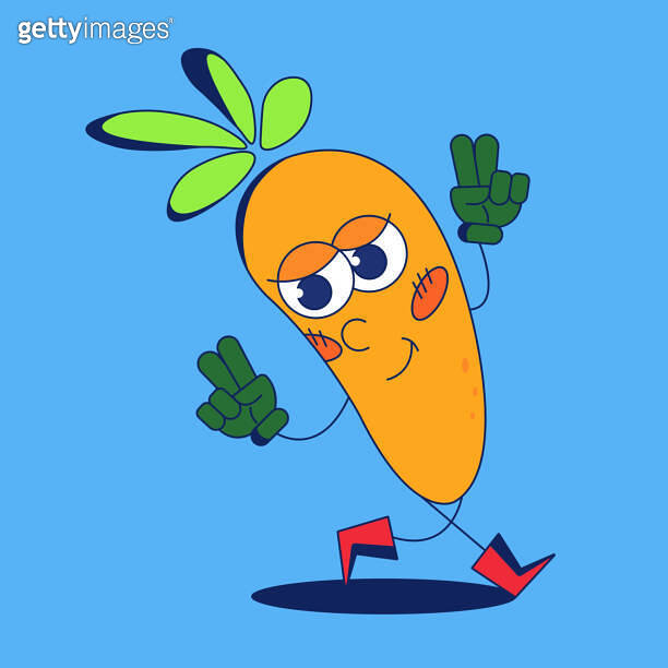 Cute lively, cheerful vegetables and fruits. Living vegetables, fruits ...
