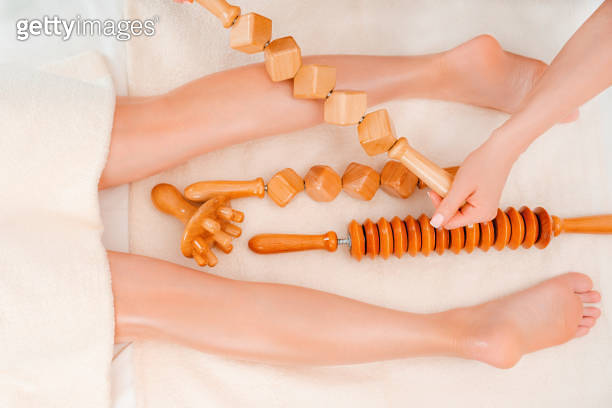 Madero Therapy wooden tools.Maderotherapy Massage Treatments.woman ...