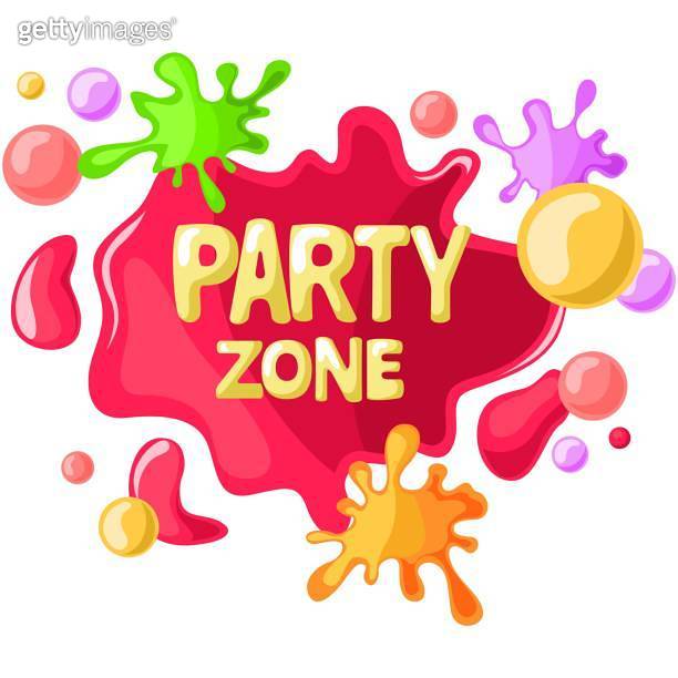 Party zone logo with paint splash blot vector design 이미지 (1476072205 ...