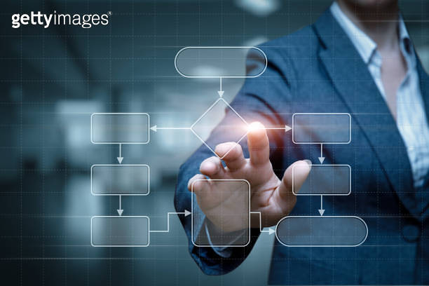Businesswoman Creating Workflow Algorithm 이미지 1463866008 게티이미지뱅크