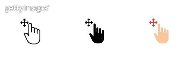 Zoom finger icon. Internet surfing, management, control. Vector set of ...