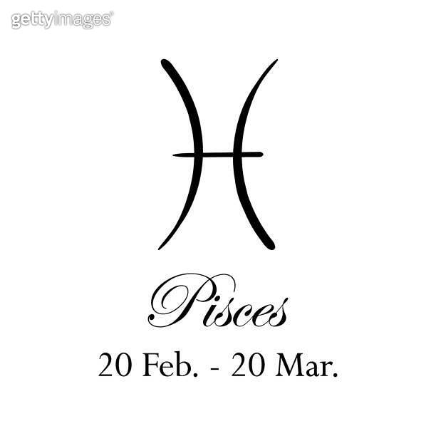 Pisces with name and dates. Horoscope with 12 zodiac signs. From ...