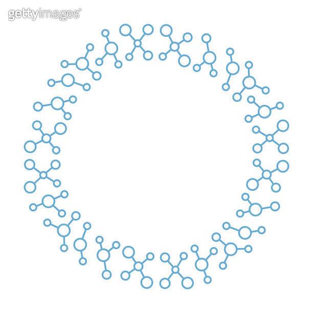 Chemistry molecules line circle frame. Background design element ...