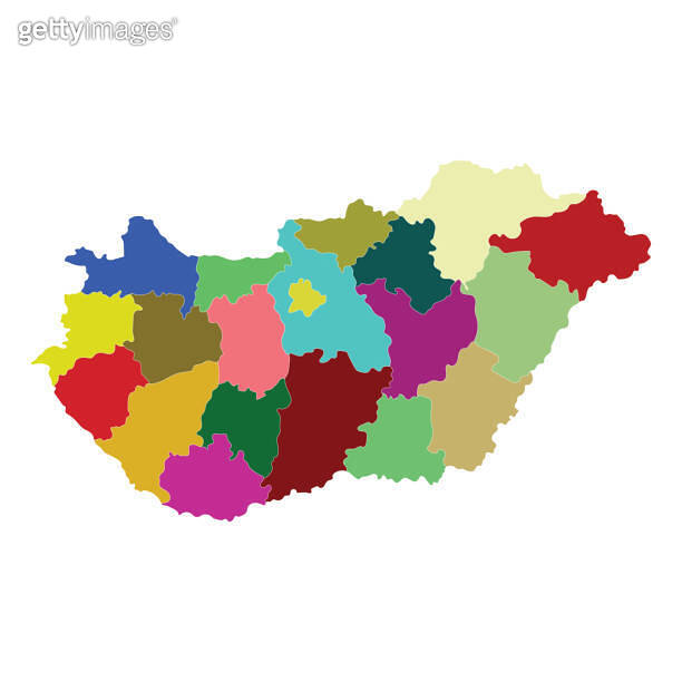 Hungary map. Map of Hungary in administrative regions 이미지 (1770908325 ...
