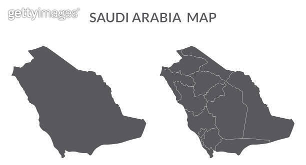 Saudi Arabia map. Map of Saudi Arabia in set in grey color (1880607184 ...