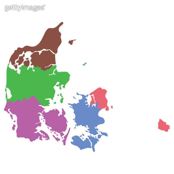 Denmark map with main regions. Map of Denmark (1754921687) 일러스트, 무료 ...