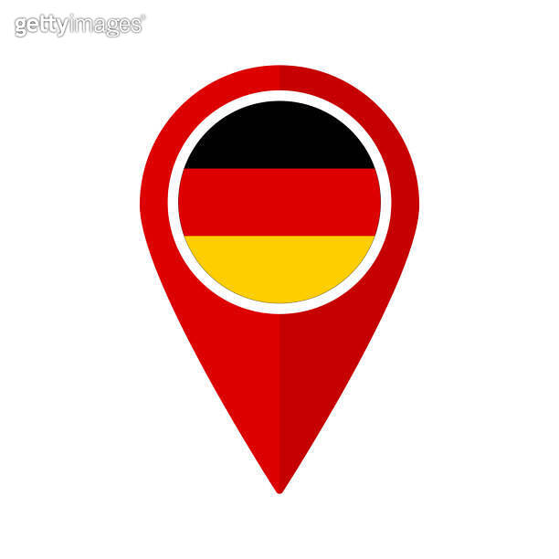 Flag of Germany flag on map pinpoint icon isolated red color ...