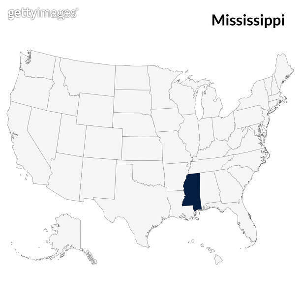 Map of Mississippi. Mississippi map. USA map 이미지 (1722015857) - 게티이미지뱅크