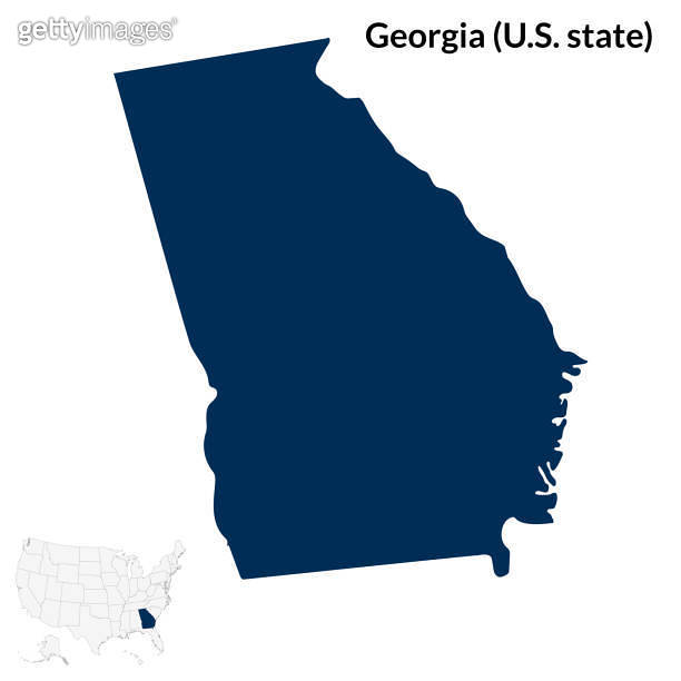Map of the U.S. state Georgia. U.S. state Georgia map. USA map 이미지 ...