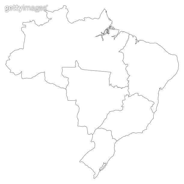 Brazil map with administrative regions. Latin map. Brazilian map ...