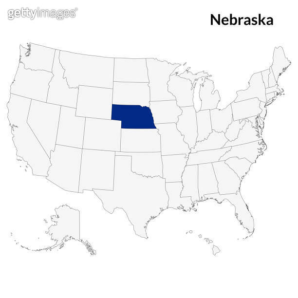 Map of Nebraska. Nebraska map. USA map 이미지 (1722024711) - 게티이미지뱅크