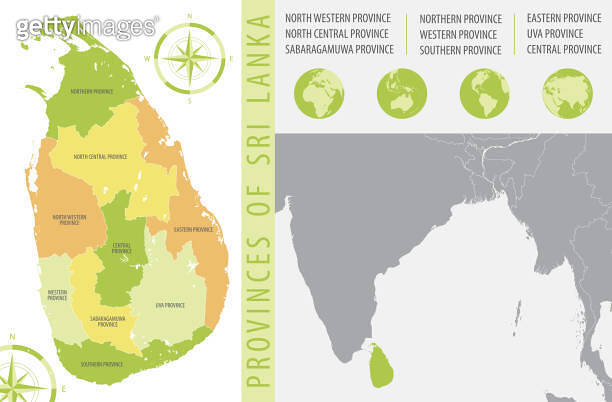 Detailed map of Sri Lanka with administrative divisions of the country ...