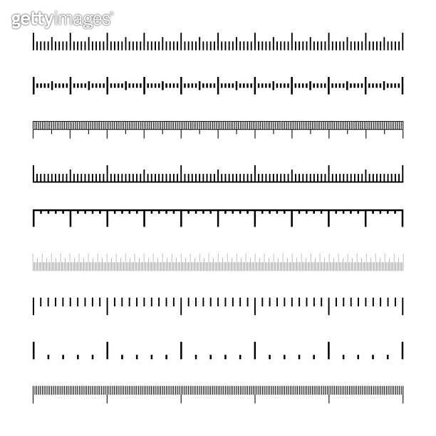 Various measurement scales with divisions. Realistic scale for ...